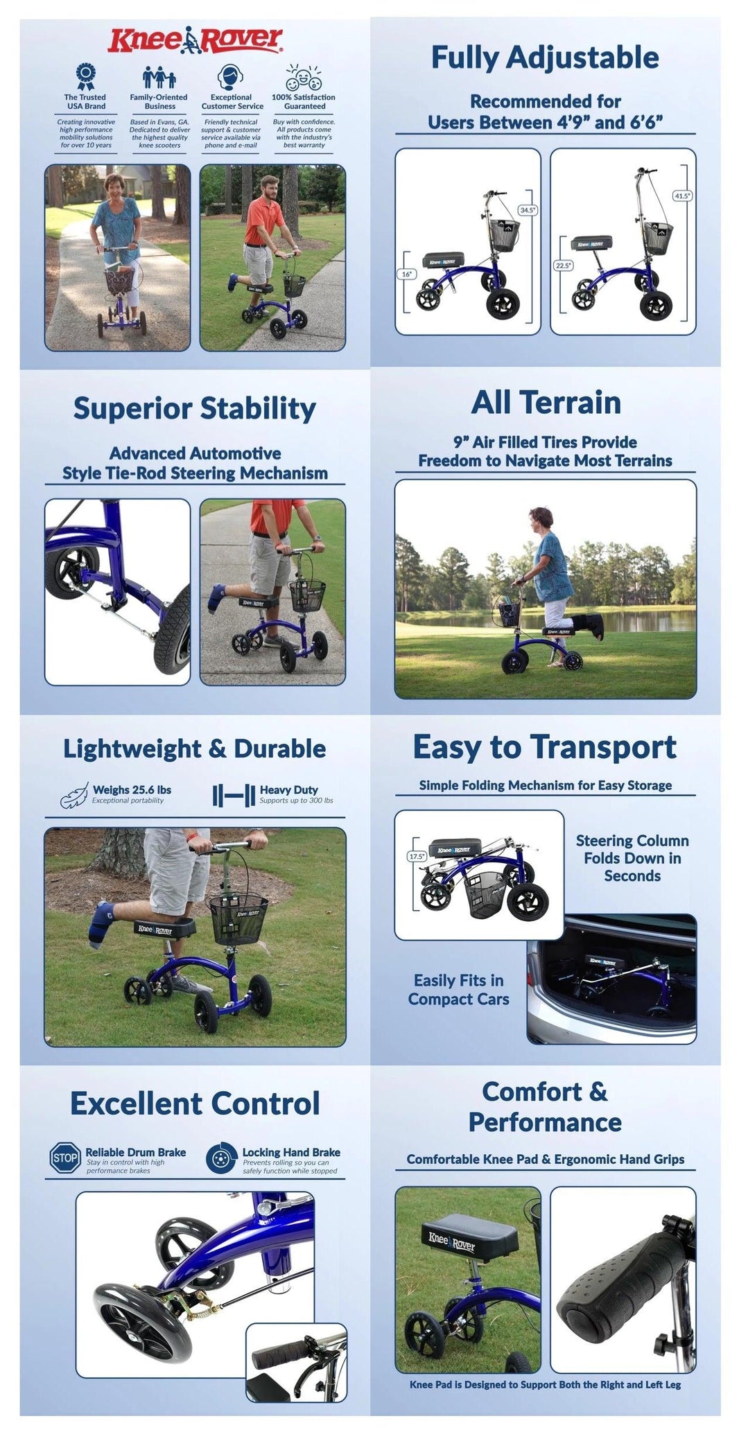 KneeRover HYBRID All Terrain Knee Scooter Knee Walker