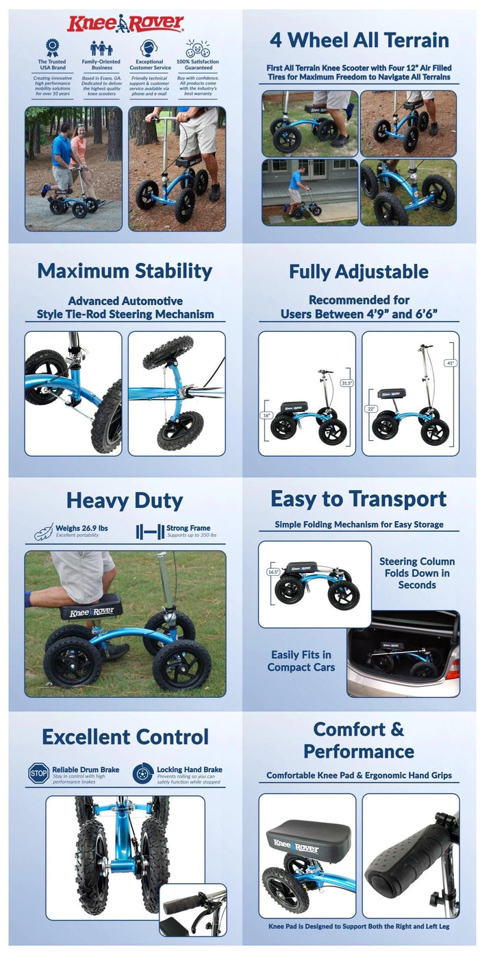 All Terrain KneeRover Steerable Knee Walker Knee Scooter