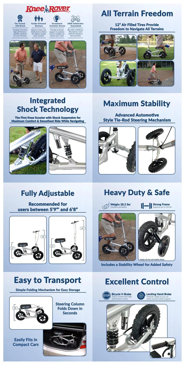 KneeRover PRO All Terrain Knee Walker Knee Scooter